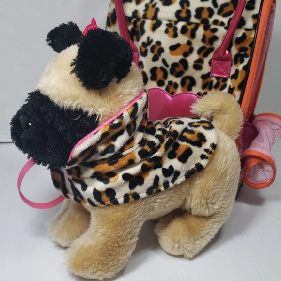 Battat | Toys | Pucci Pets Pug Plush W Leopard Carrier Battat Stuffed ...